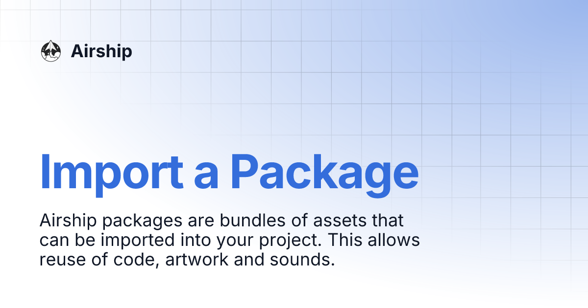 Import a Package | Airship
