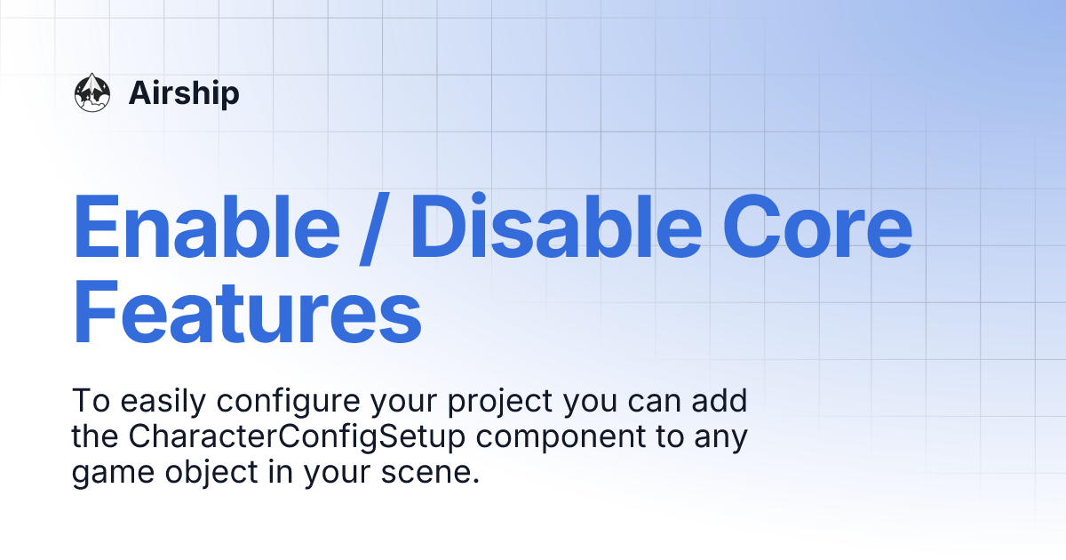 Enable / Disable Core Features | Airship